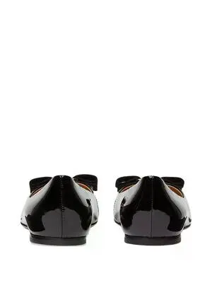 FERRAGAMO Varina Patent Ballet Flats - Black