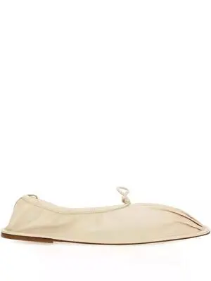 Hereu Puntera Gathered Ballet Flats - Neutrals