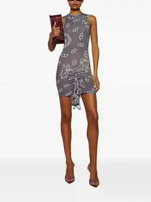 Attico Bandana-print Mini Dress - Grey