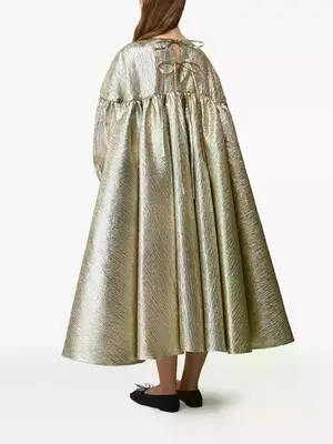 ANOUKI Metallic Pleated Midi Dress