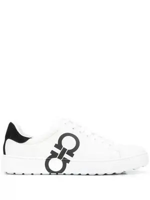 FERRAGAMO Gancini Leather Lace-up Sneakers