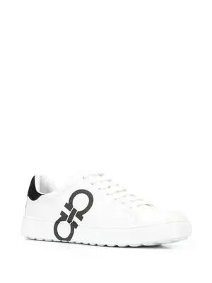 FERRAGAMO Gancini Leather Lace-up Sneakers