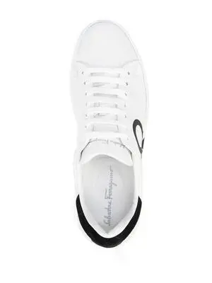 FERRAGAMO Gancini Leather Lace-up Sneakers