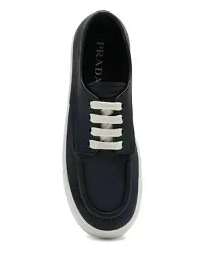 Prada Leather Lace-up Sneakers