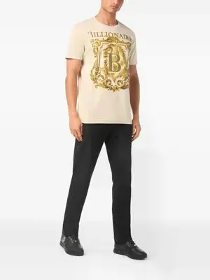 BILLIONAIRE Lion B Frame-print T-shirt - Neutrals