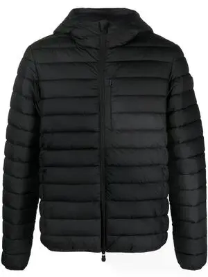 SAVE THE DUCK Logo-patch Padded Hooded Jacket - Black