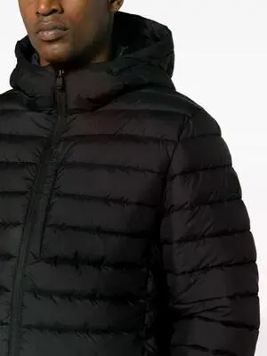 SAVE THE DUCK Logo-patch Padded Hooded Jacket - Black