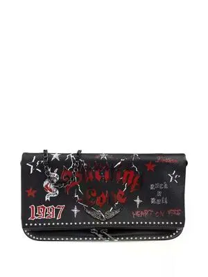Zadig&Voltaire Rock Punk Leather Clutch Bag - Black