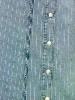 Munthe Button-down Striped Denim Skirt