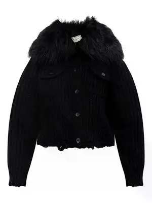Blumarine Faux-fur-trim Button-up Jacket