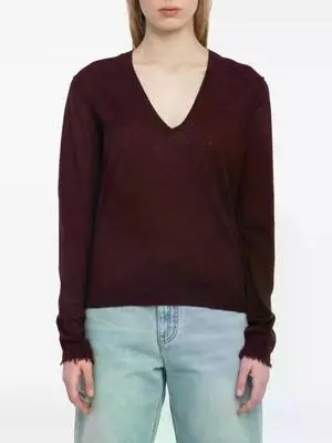 Zadig&Voltaire Rivy V-neck Long-sleeve Sweater