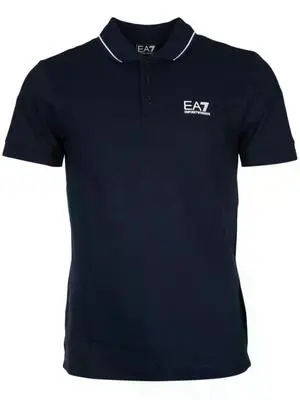 EA7 Logo-print Polo Shirt - Blue