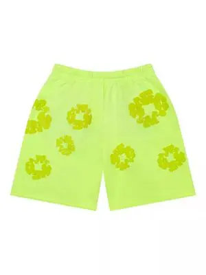 DENIM TEARS Mono Cotton Wreath Shorts - Green