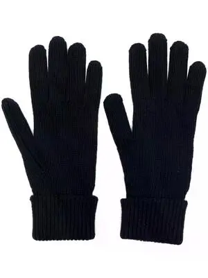 Woolrich Logo-patch Virgin Wool Gloves - Blue