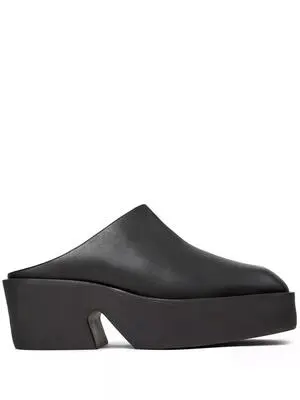 Camper Billie Leather Mules - Black