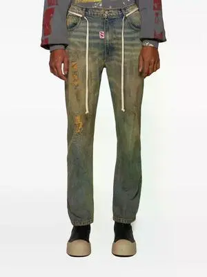 RRR123 Distressed Slim-cut Denim Jeans