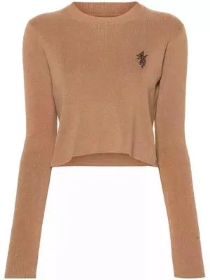 Amiri Logo-embroidered Cropped Jumper