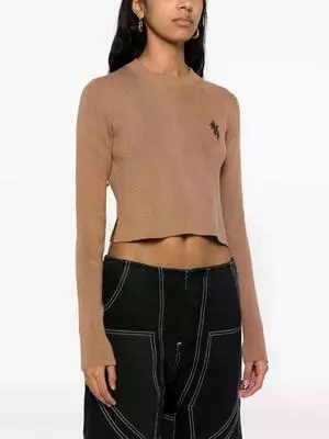 Amiri Logo-embroidered Cropped Jumper
