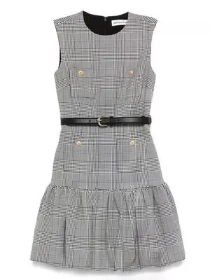 SELF-PORTRAIT Checked Mini Dress