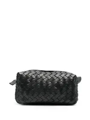 Officine Creative Woven Leather Wash Bag - Black