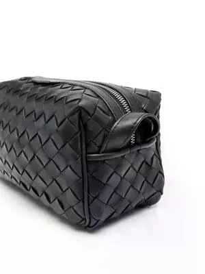 Officine Creative Woven Leather Wash Bag
