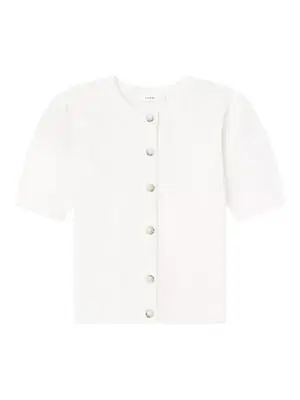 FRAME Ribbed Short-sleeve Cardigan