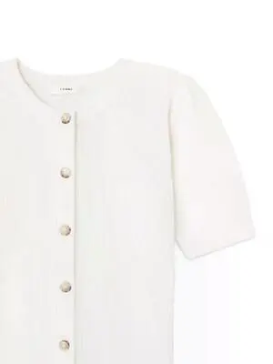 FRAME Ribbed Short-sleeve Cardigan