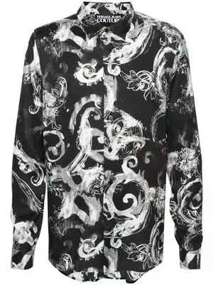 Versace Watercolour Baroque-pattern Shirt