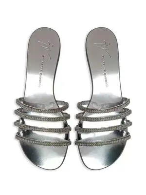 GIUSEPPE ZANOTTI Embellished Crystal Sandals - Silver