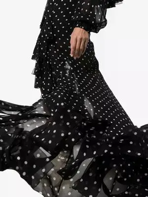 Balmain Off-the-shoulder Polka-dot Gown