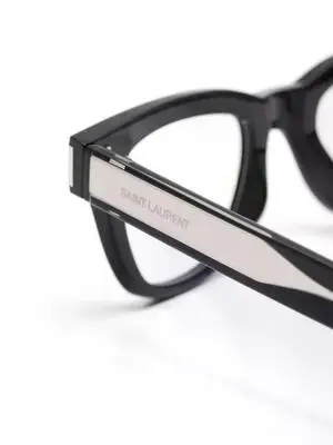 Saint Laurent Geometric Frame Eyeglasses - Black