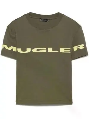 MUGLER Logo-appliqué T-shirt