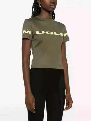 MUGLER Logo-appliqué T-shirt