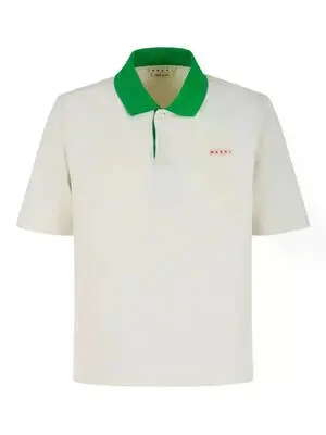Marni Piqué Polo Shirt With Contrast Collar