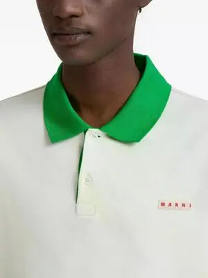 Marni Piqué Polo Shirt With Contrast Collar