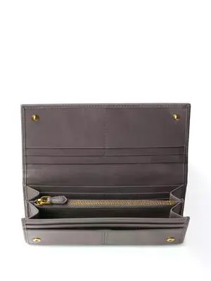 Prada Large Triangle-plaque Wallet - Grey