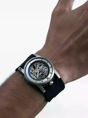 FOB PARIS Skeleton Automatic Watch - Silver
