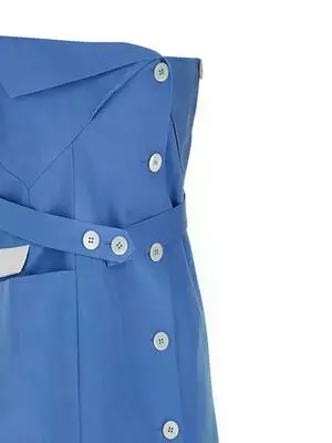 Miu Miu Strapless Belted Midi Dress