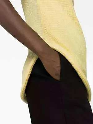 JIL SANDER Half-zip Gaufre Polo Shirt - Yellow