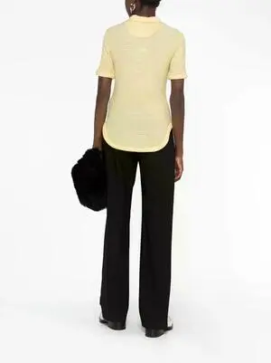 JIL SANDER Half-zip Gaufre Polo Shirt - Yellow