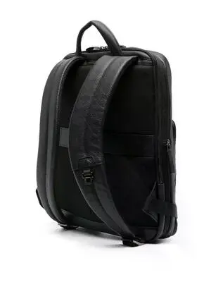 PIQUADRO Logo-patch Leather Backpack