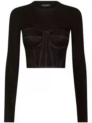 Dolce & Gabbana Ribbed Knit Bustier Jumper