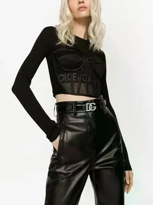 Dolce & Gabbana Ribbed Knit Bustier Jumper