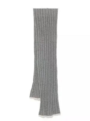 Brunello Cucinelli Ribbed Scarf - Grey