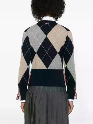 Thom Browne Argyle Intarsia Cashmere Cardigan