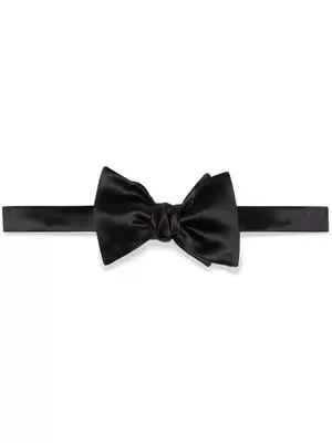 Brunello Cucinelli Logo-patch Bow Tie - Black