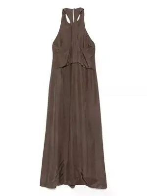 ALYSI Silk Midi Dress - Brown