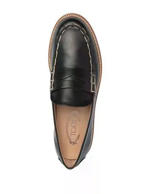 TOD'S Contrast Stitching Loafers