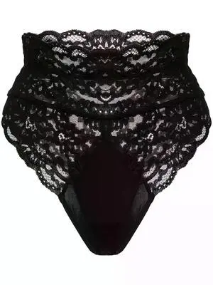 FLEUR DU MAL Charlotte Lace High-waisted Panty - Black