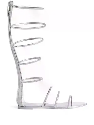 GIUSEPPE ZANOTTI Super Intrigo Gladiator Sandals Silver
